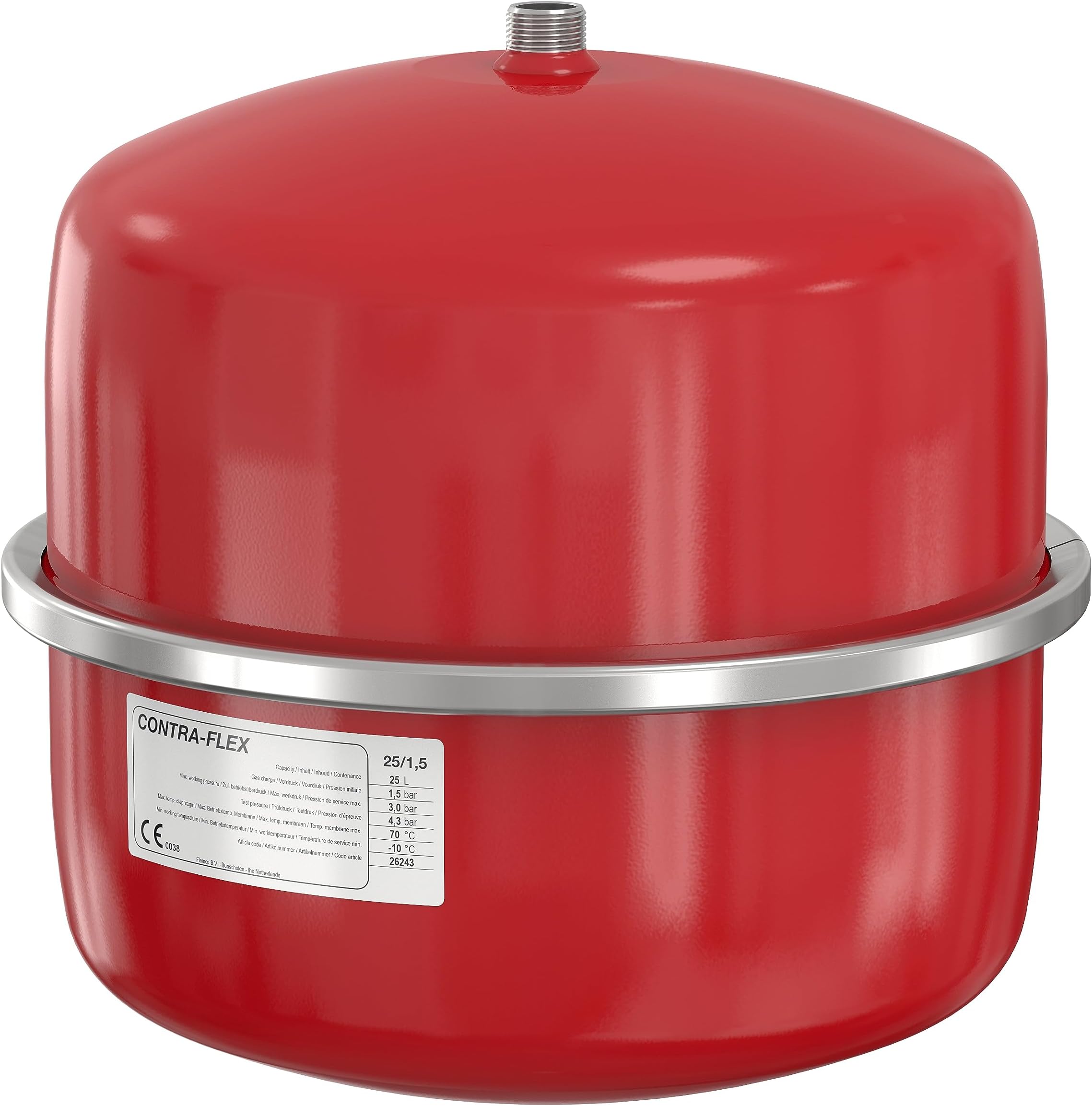 Flamco Contraflex Ausdehnungsgefäß - 25 Litres / 1.5 [3bar] - Rot - Für ...