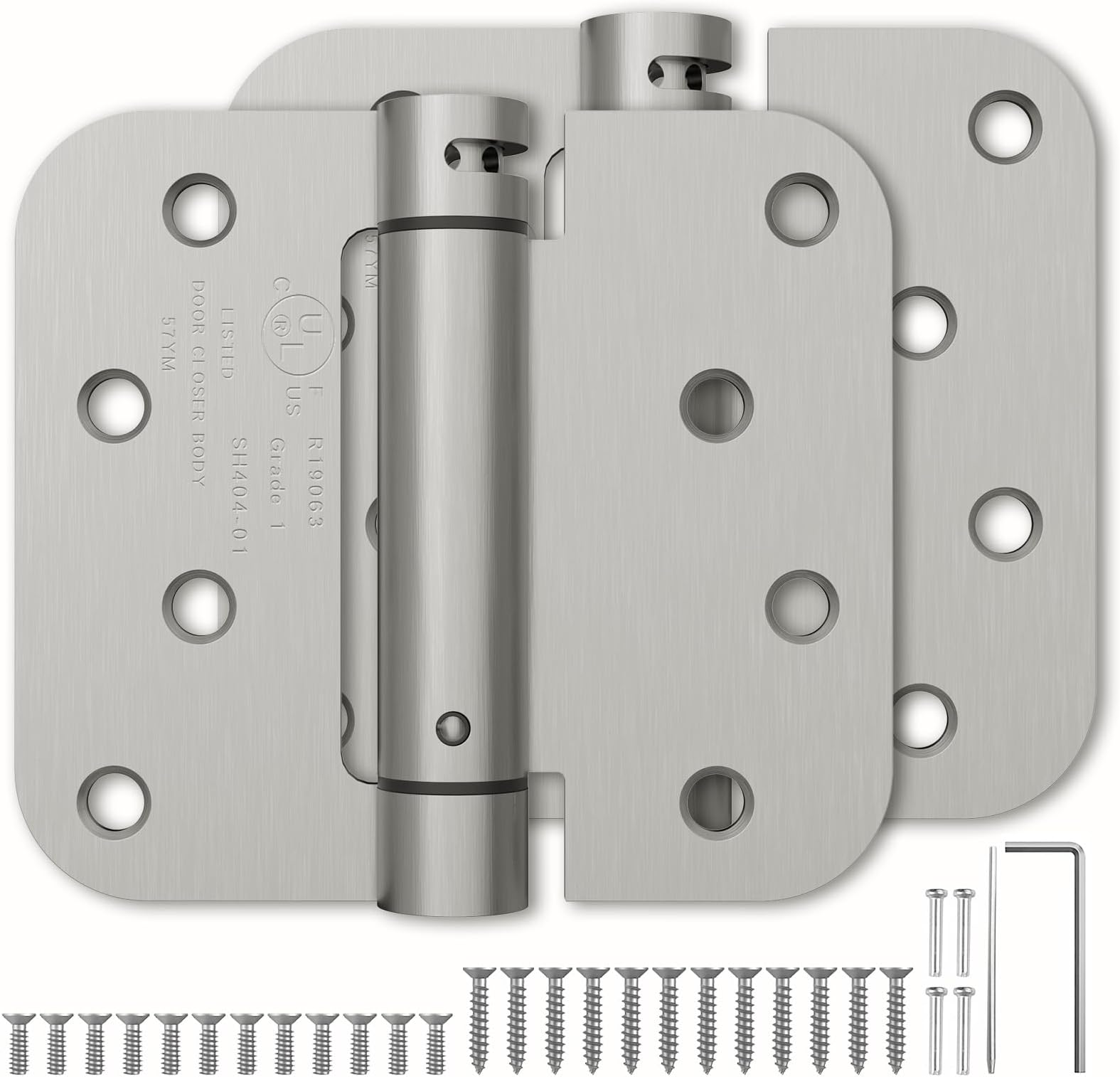 Dynasty Hardware 4 inch Spring Loaded Door Hinge Self Closing with 5/8 ...
