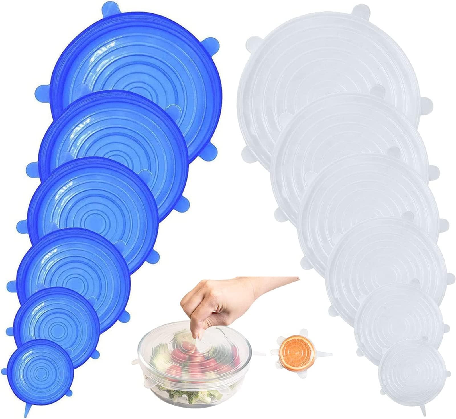 LAKEDO Silicone Stretch Lids 【12 Pack】 Bowl Covers – Reusable Miracle ...