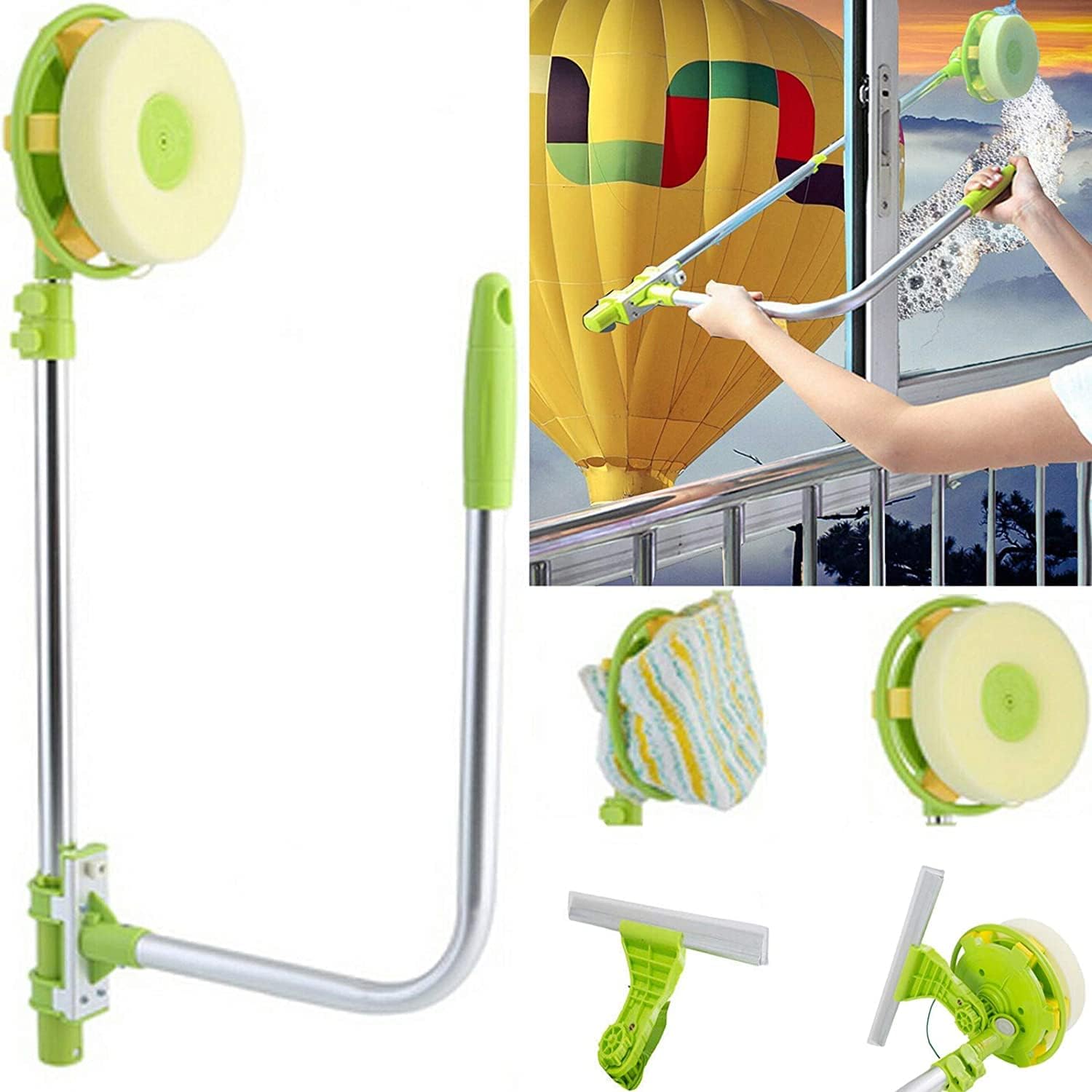 All Purpose High-Rise Window Mirror Cleaning U Shape Telescopic Pole ...