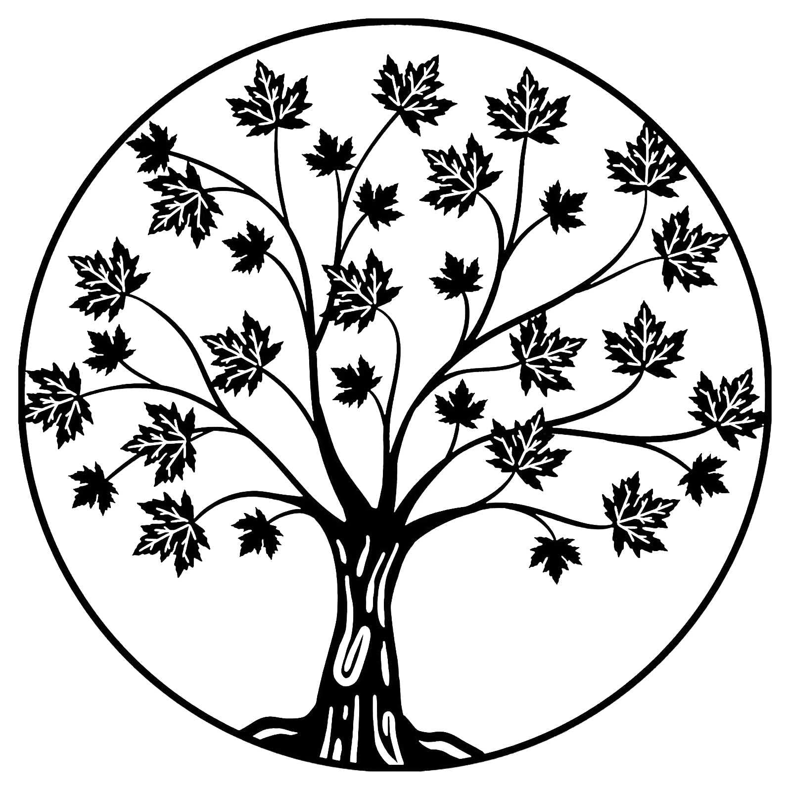 Dibujo En Blanco Y Negro De Un árbol De Arce 41 Arce De Azúcar High