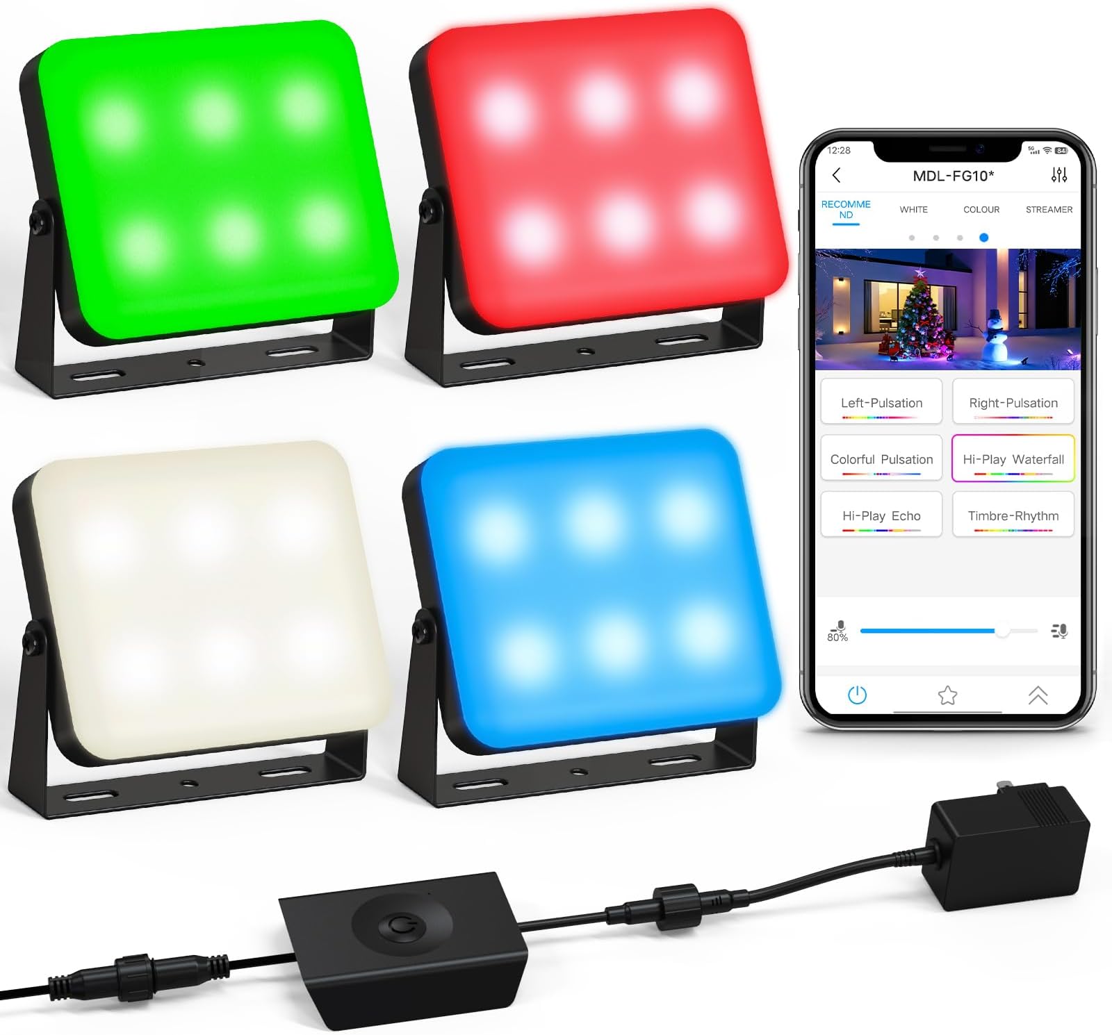 BASON LIGHTING Smart RGBW Flood Lights, Outdoor Ground Lights, 12V ...