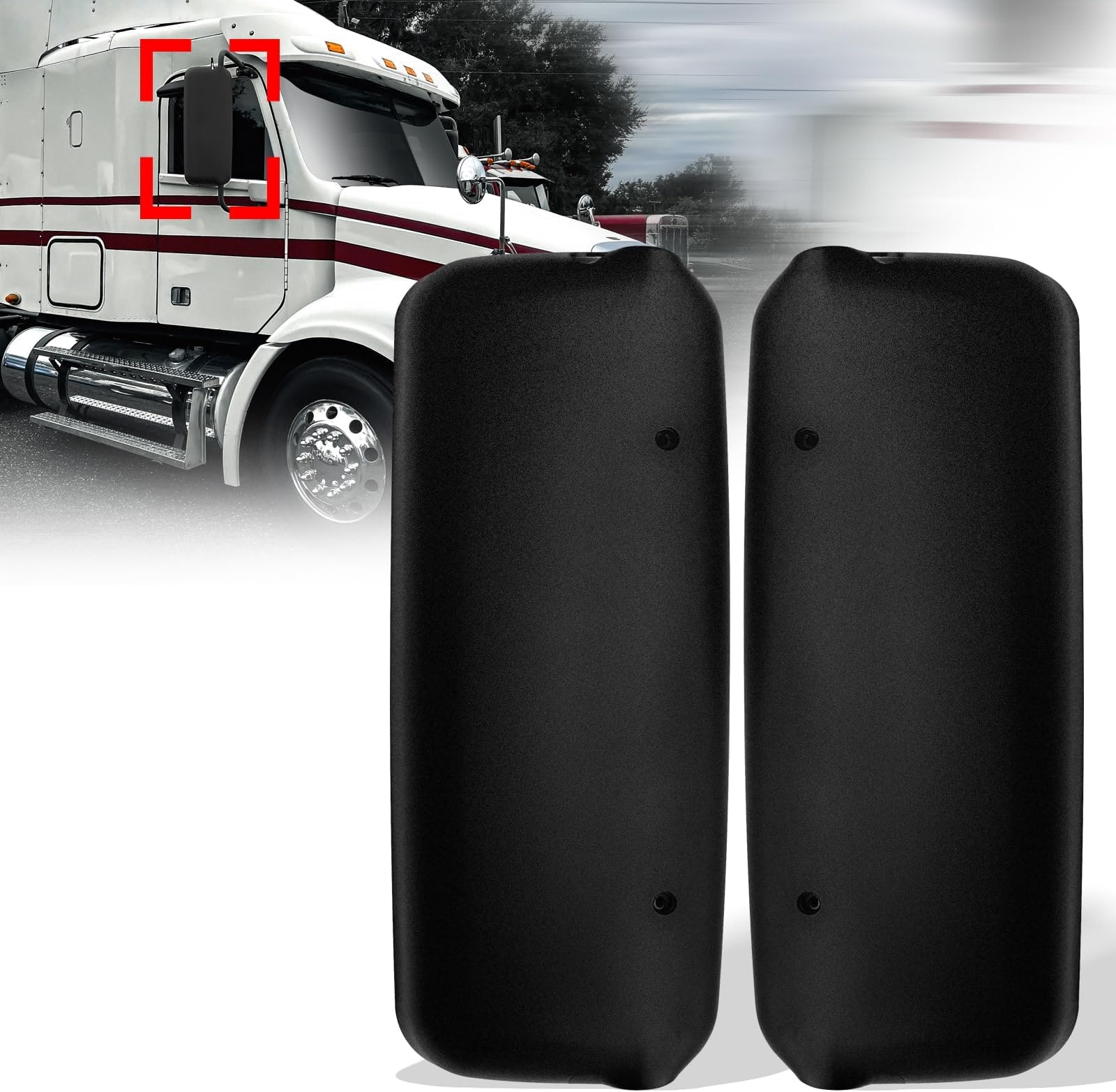 Amazon.com: Black Door Mirror Covers for Freightliner Columbia 2005 ...