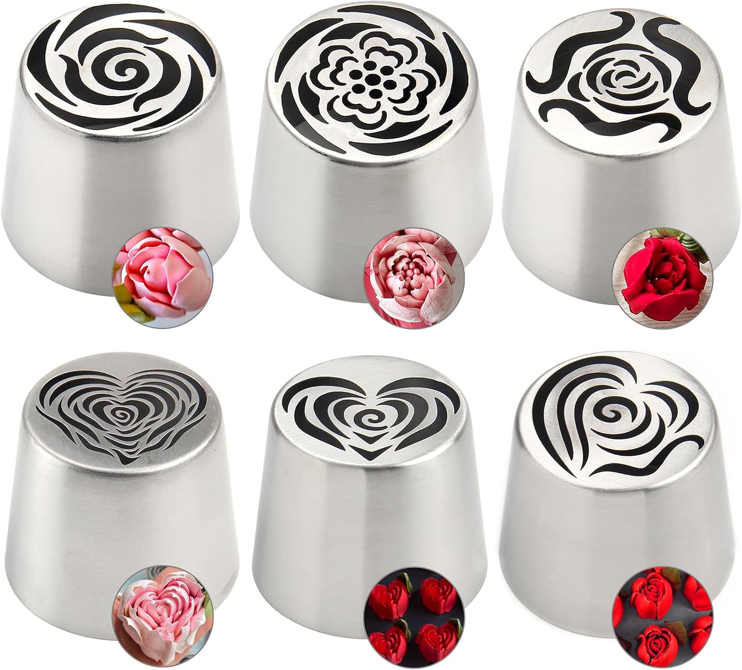 Amazon.com: Baipesiy 6Pack Extra Large Flower Russian Piping Tips Set ...