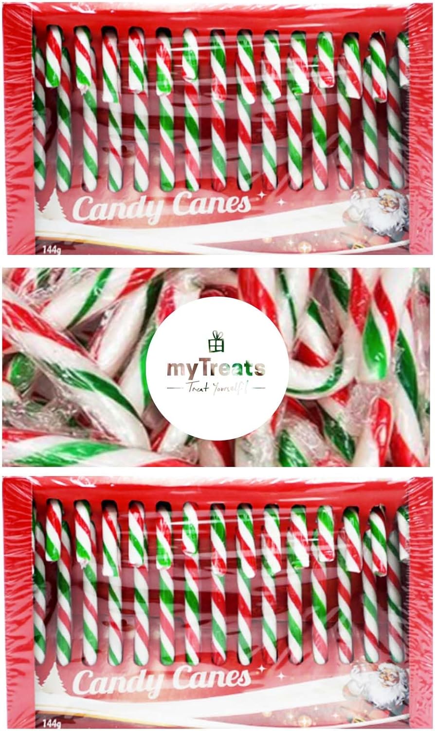 30 x Christmas Candy Canes - Individually Wrapped Peppermint Sweets ...