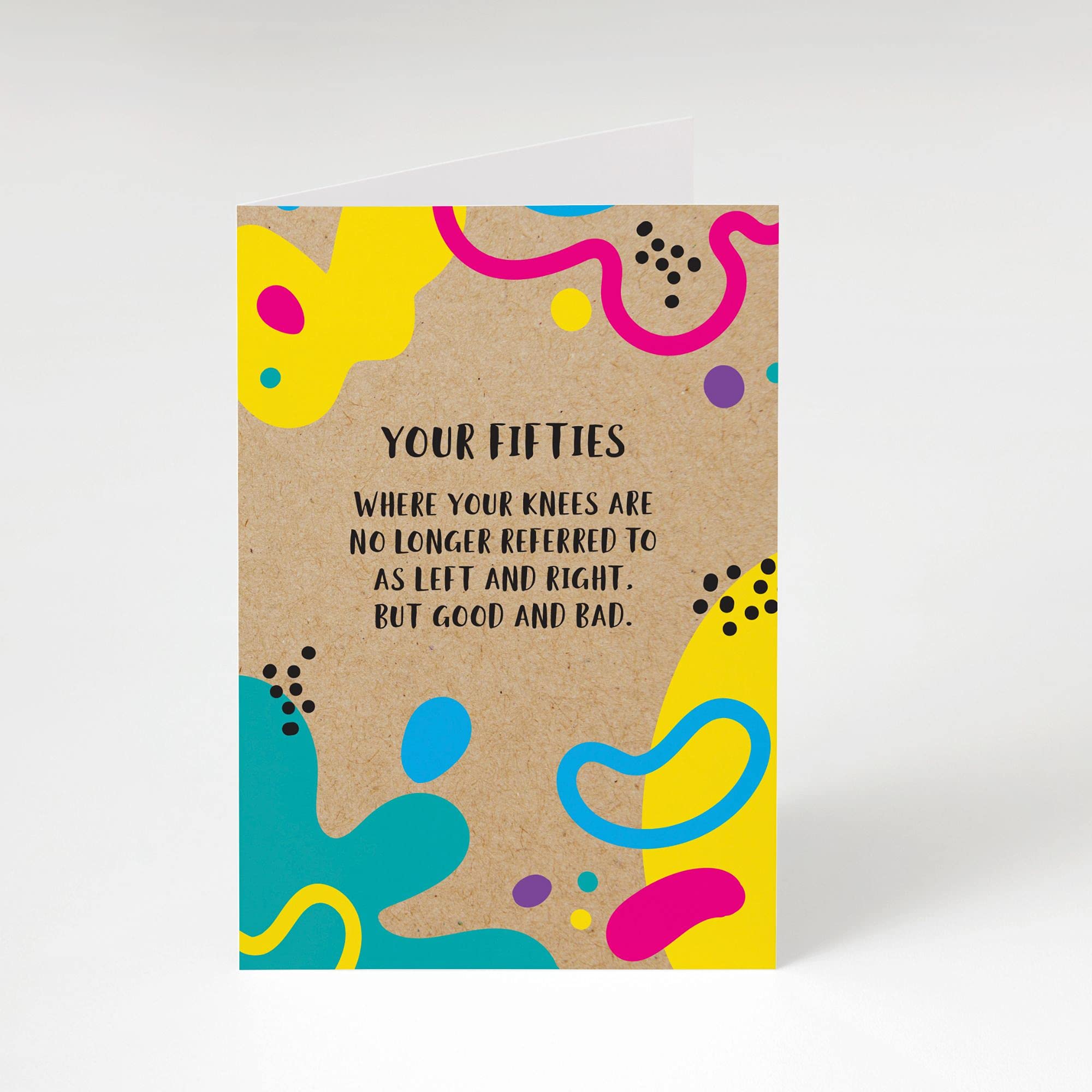 Buy Bettie Confetti 50th Birthday Card - 50s Good Knee Bad Knee Card ...
