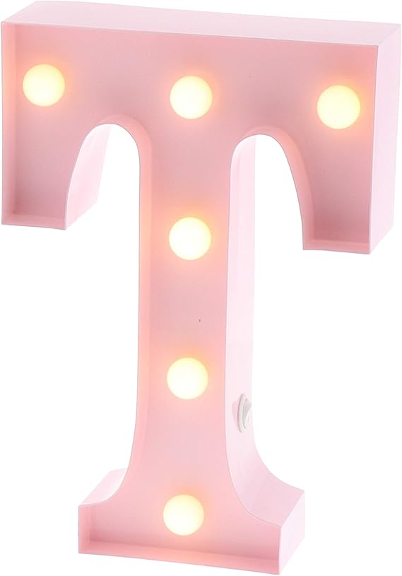 Amazon.com: Barnyard Designs Metal Marquee Letter T Light Up Wall ...