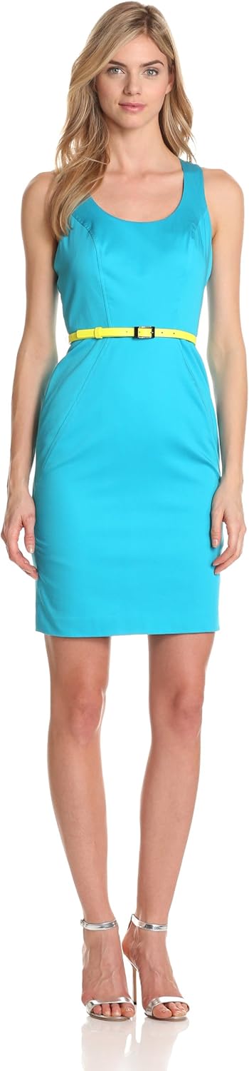 Vince Camuto Women's Structured Dress with Racerback, Caribbean, 2 at ...