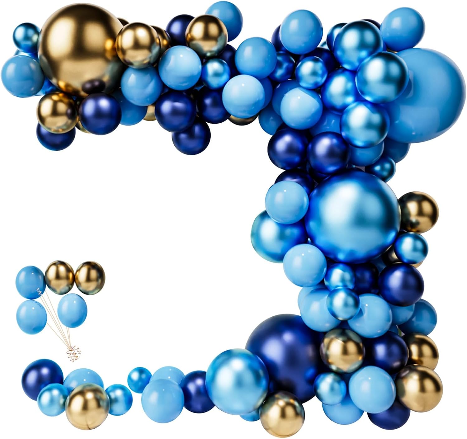 Amazon.com: Blue Gold Balloon Garland Arch Kit, Dark Blue and Blue ...