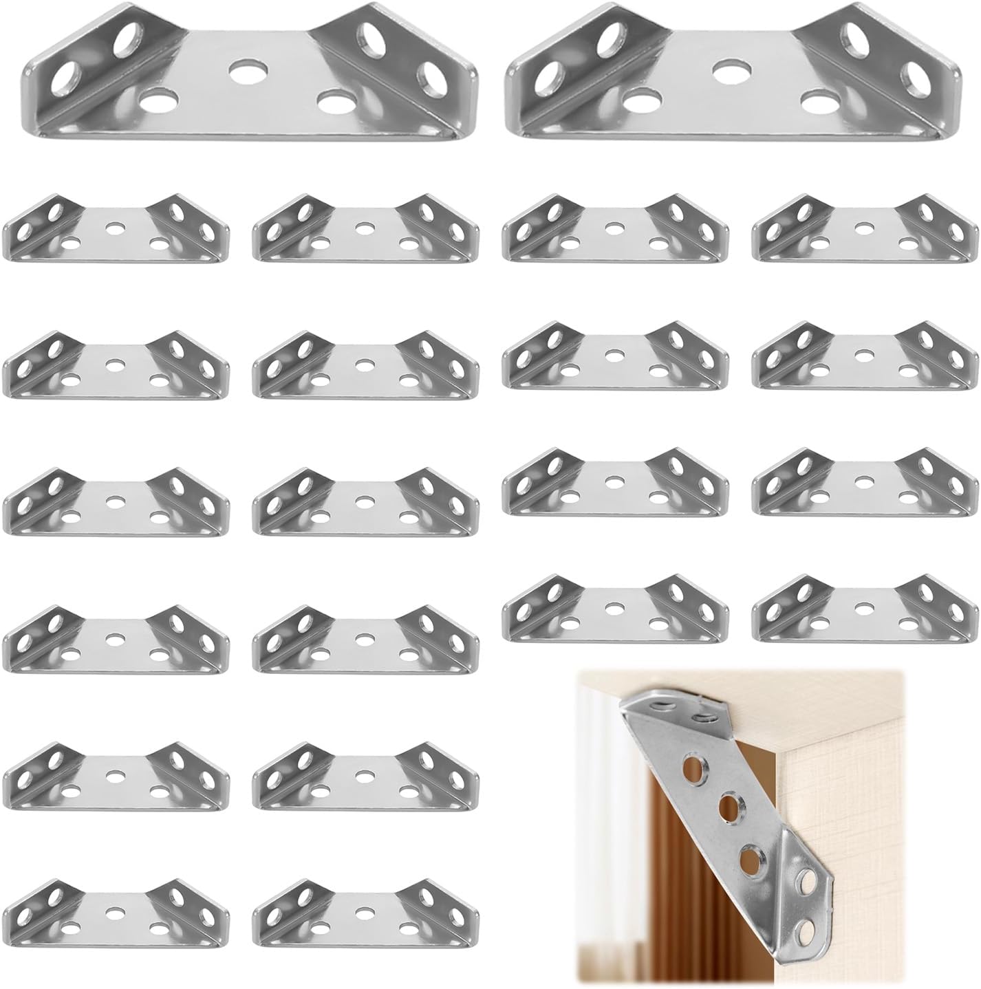 20-Piece Set Furniture Corner Connector, Universal Stainless Steel ...