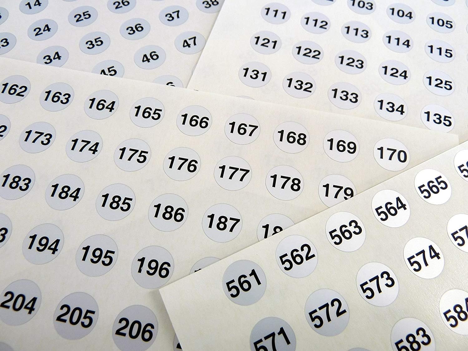 Silver 13mm Round Consecutive, Sequential Number Sequence Labels ...