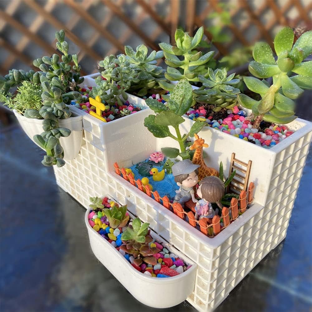 Amazon.com: Belit Succulent Pots, 11.8 inch Long Rectangle White ...
