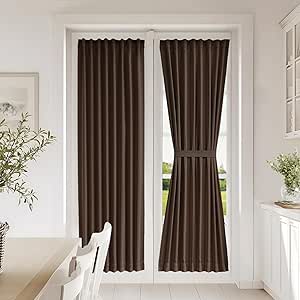 Amazon.com: Vatge French Door Curtains with Magnetic Tape - Velcro ...