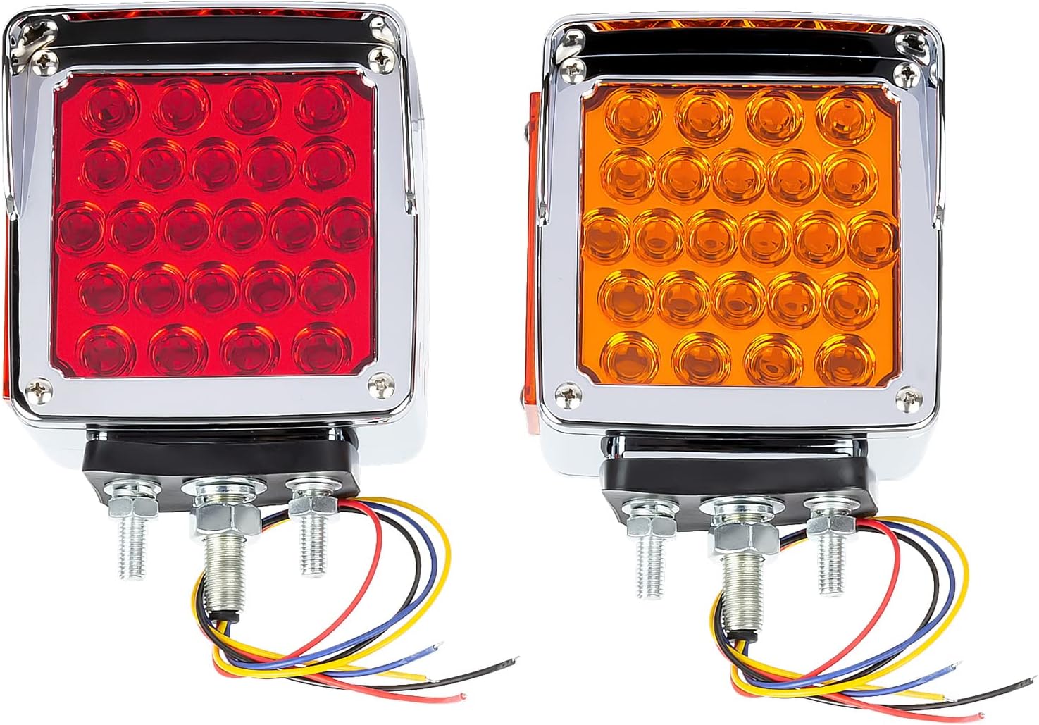 Amazon.com: Wztepeng Truck led turn signal lights Trailer Square Double ...