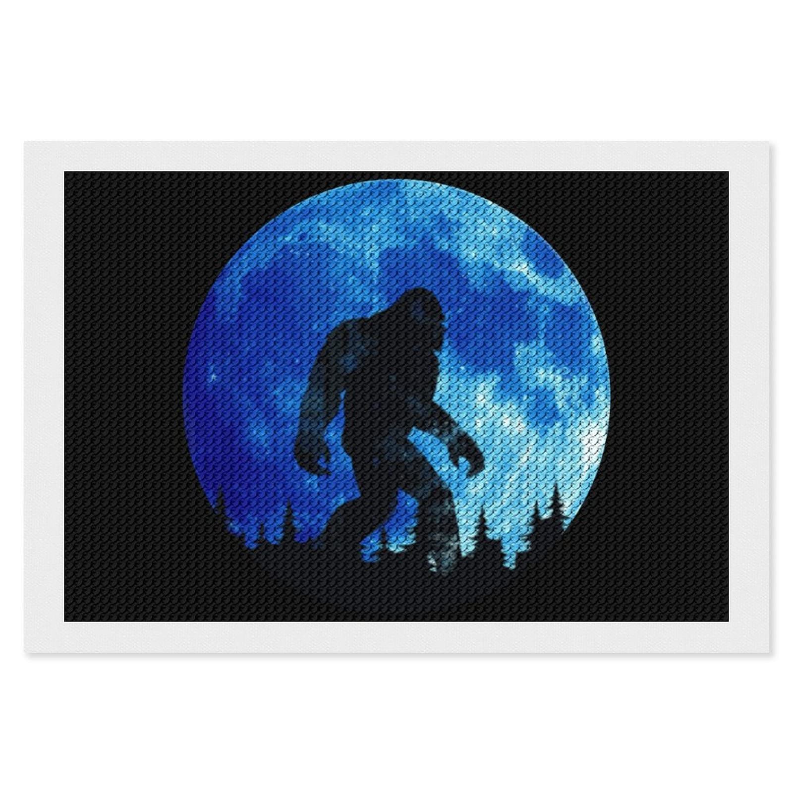 Amazon.com: Rzouihir Bigfoot Sasquatch DIY 5D Diamond Painting by ...