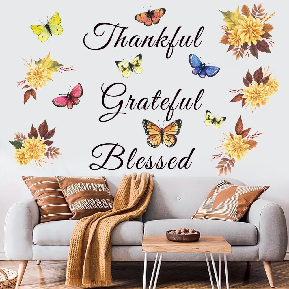 Amazon.com: Inspirational Wall Decal Quote Grateful Thankful Blessed ...