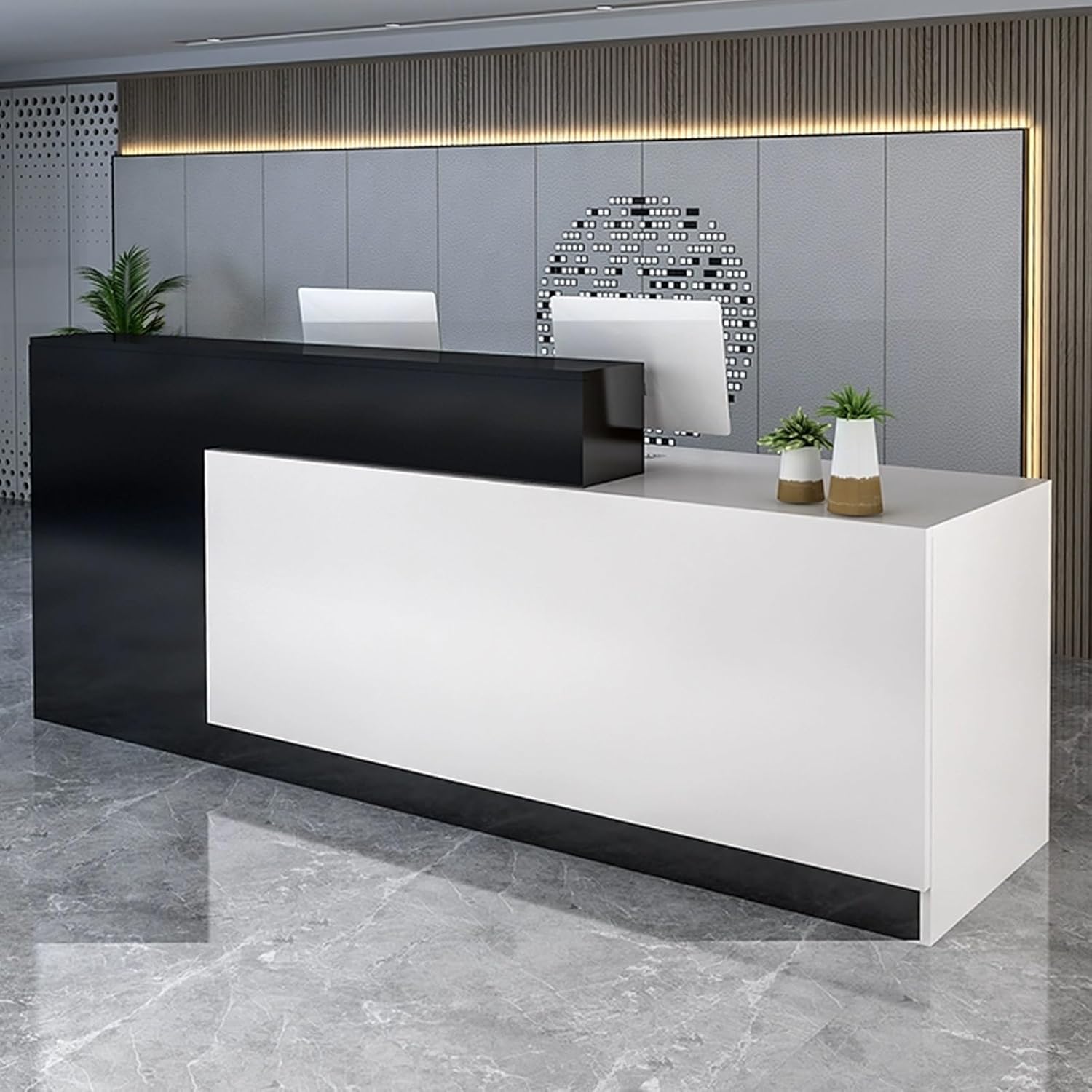 YUGXTH Reception Desk, Front Counter Desk with Lockable Drawers, Retail ...