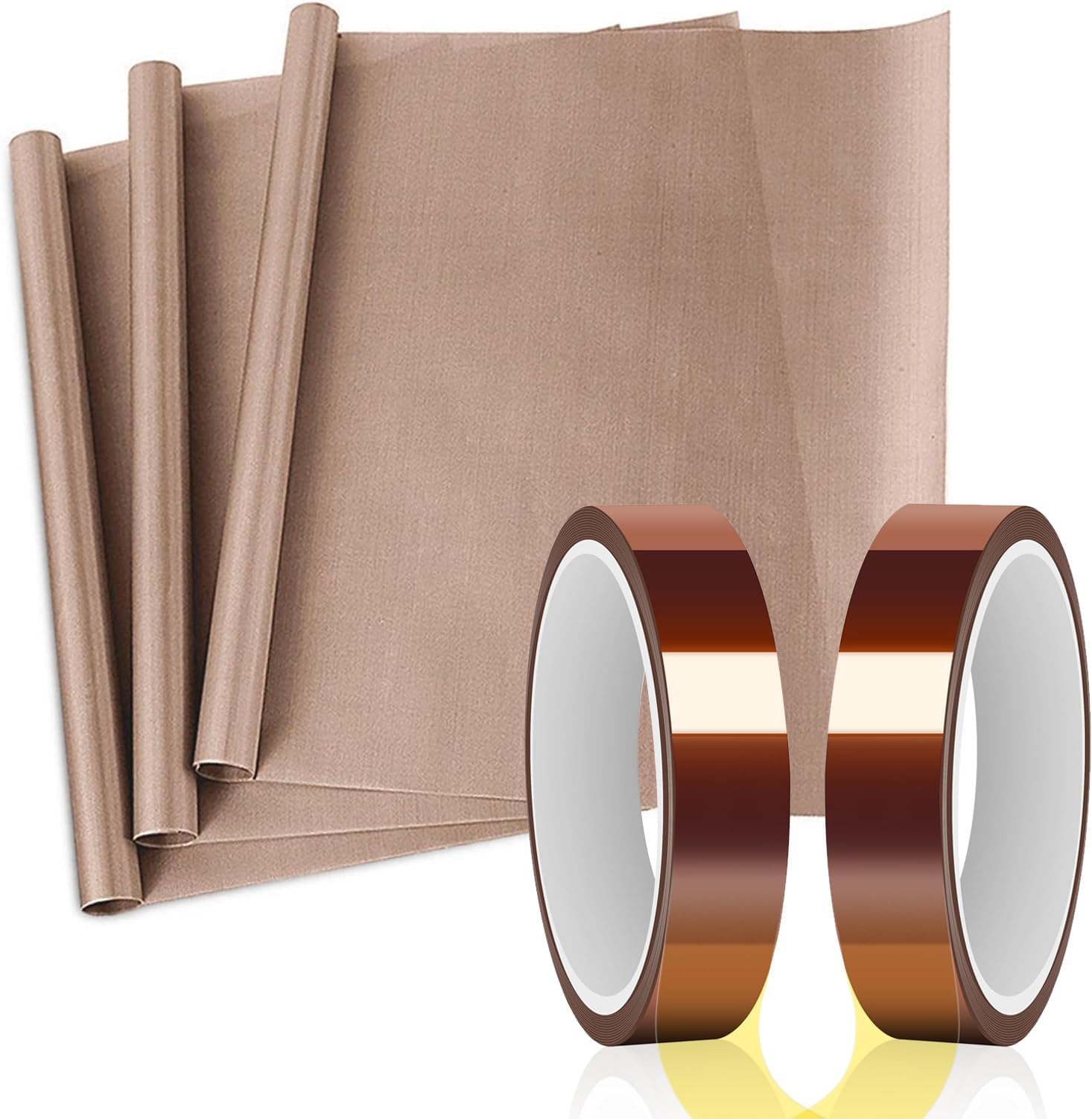 Amazon.com: 3 Pack PTFE Teflon Sheet 16 x 20" and 2 Rolls 20mm X 33m ...