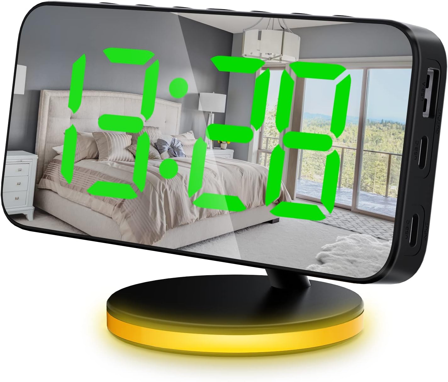 Amazon.com: ONLYNEW Digital Alarm Clock - 6" LED Mirror Large Display ...