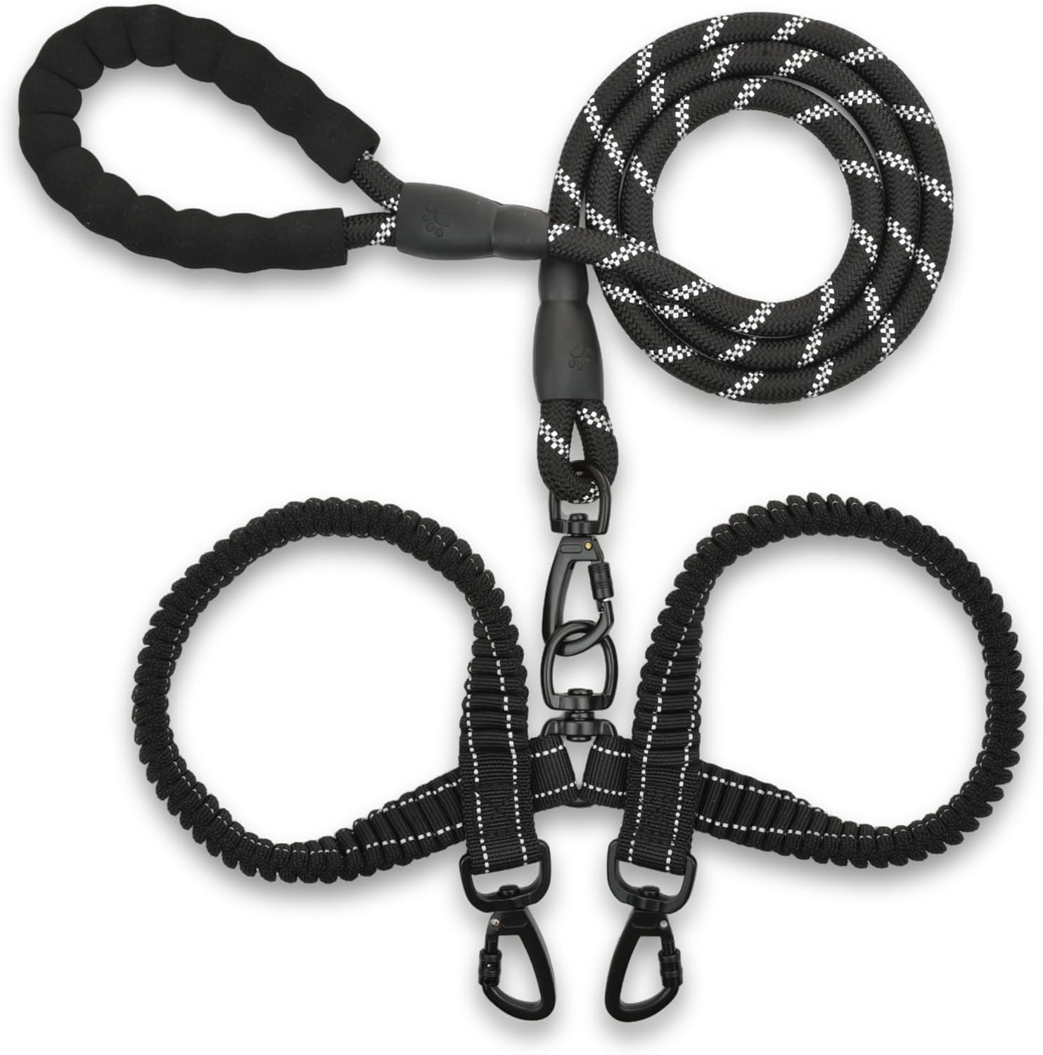 Amazon.com : Skruffie’s Love Two Dog Leash No Tangle Swivel Dual Shock ...