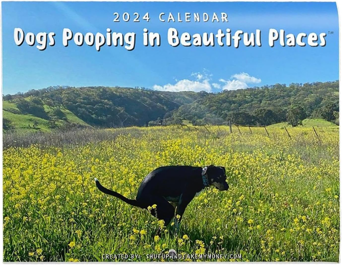 2024 Funny Dog Pooping Wall Calendar - Monthly Planner & Organizer ...