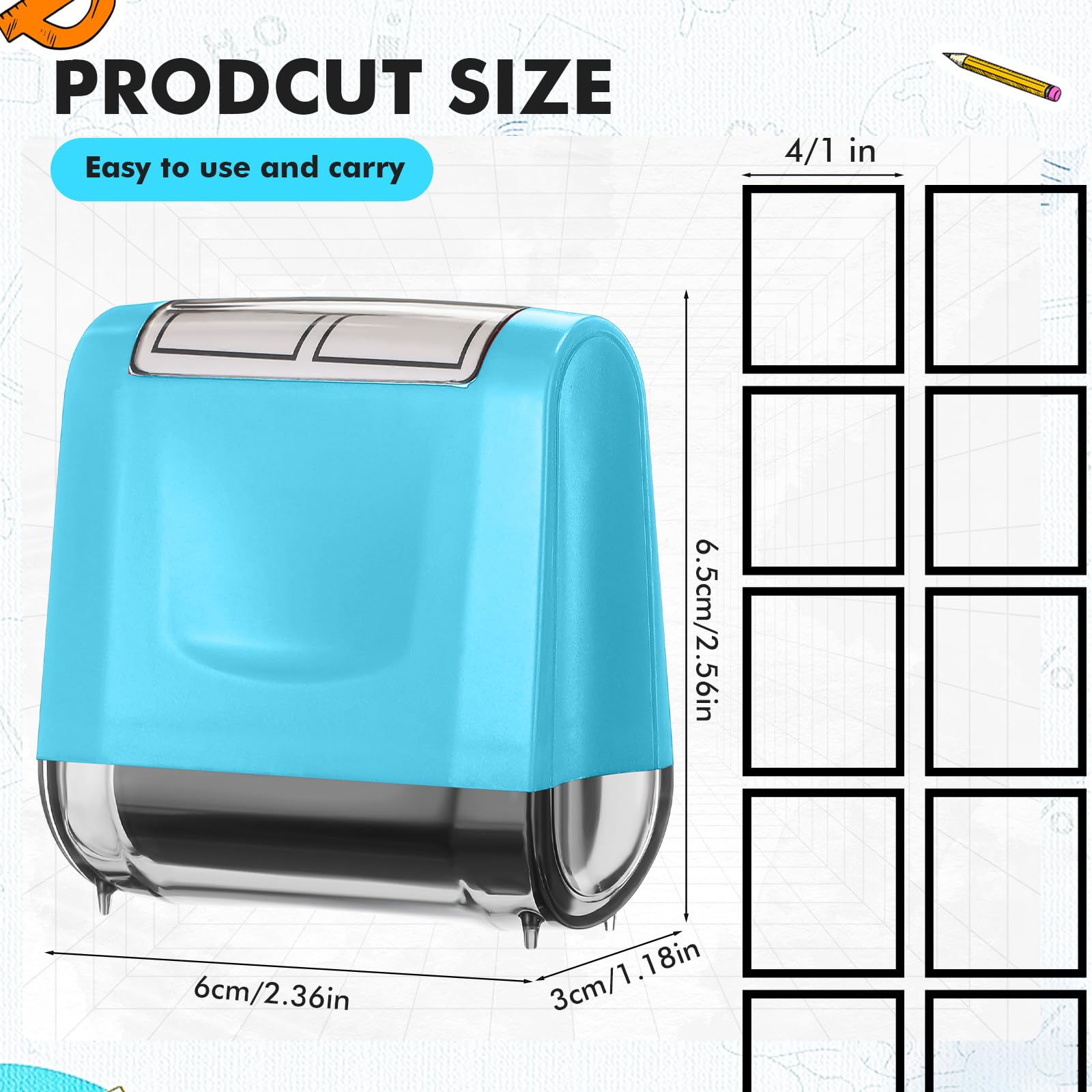 Snapklik.com : Nezyo Rolling Stamp 2 Squares Self Inking Black Ink ...