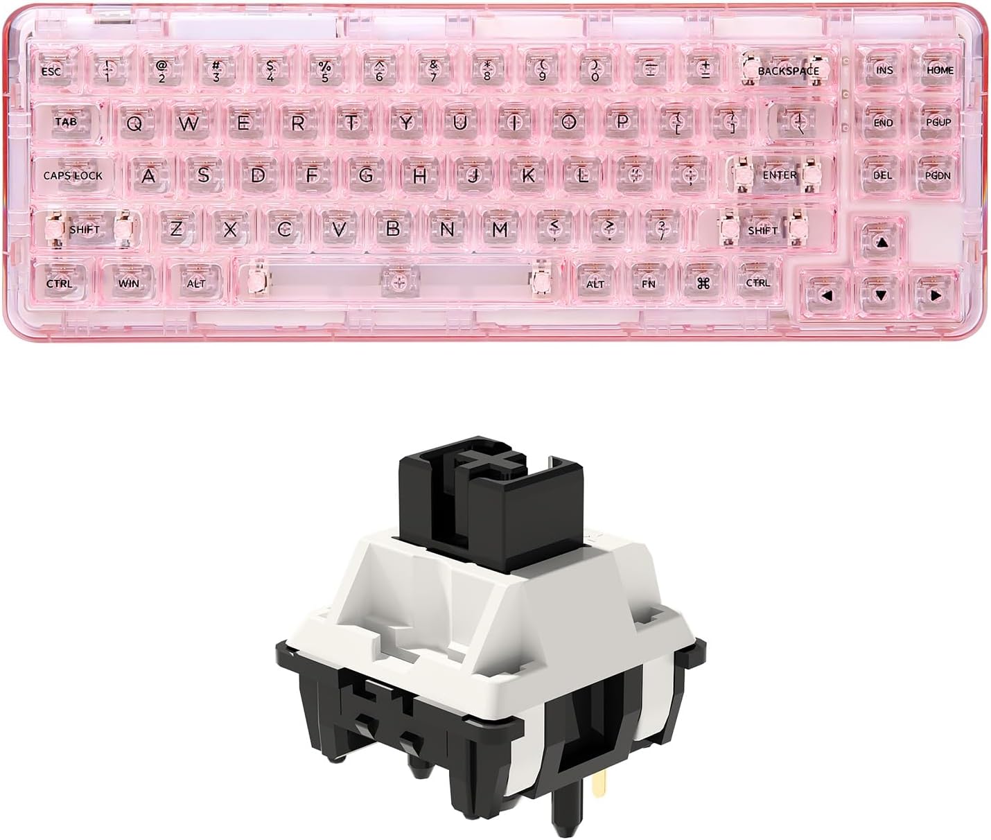 Amazon.com: YUNZII X71 Transparent Mechanical Keyboard (Crystal Ice ...