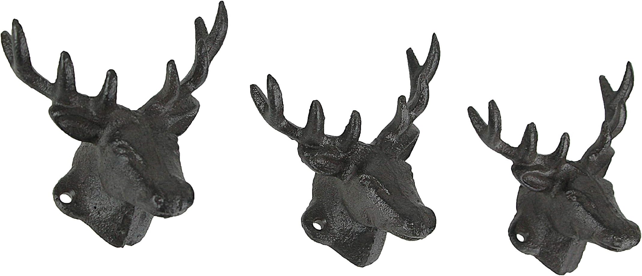 Amazon.com: Wowser Four Point Black Deer Antler Cast Iron Wall Mount ...
