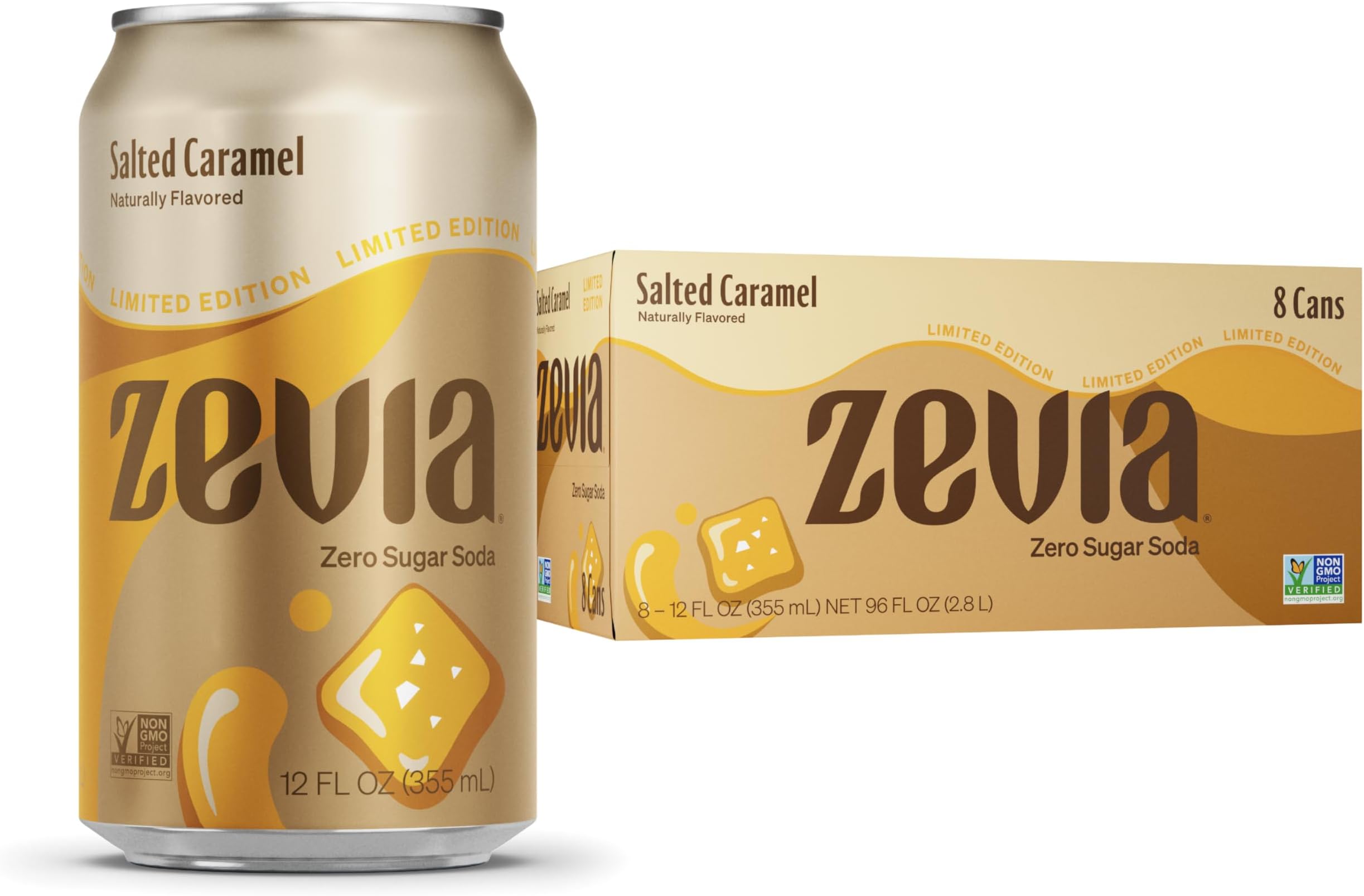 Amazon.com: Zevia Zero Sugar Soda, Salted Caramel, 12 oz Cans (8-Pack ...