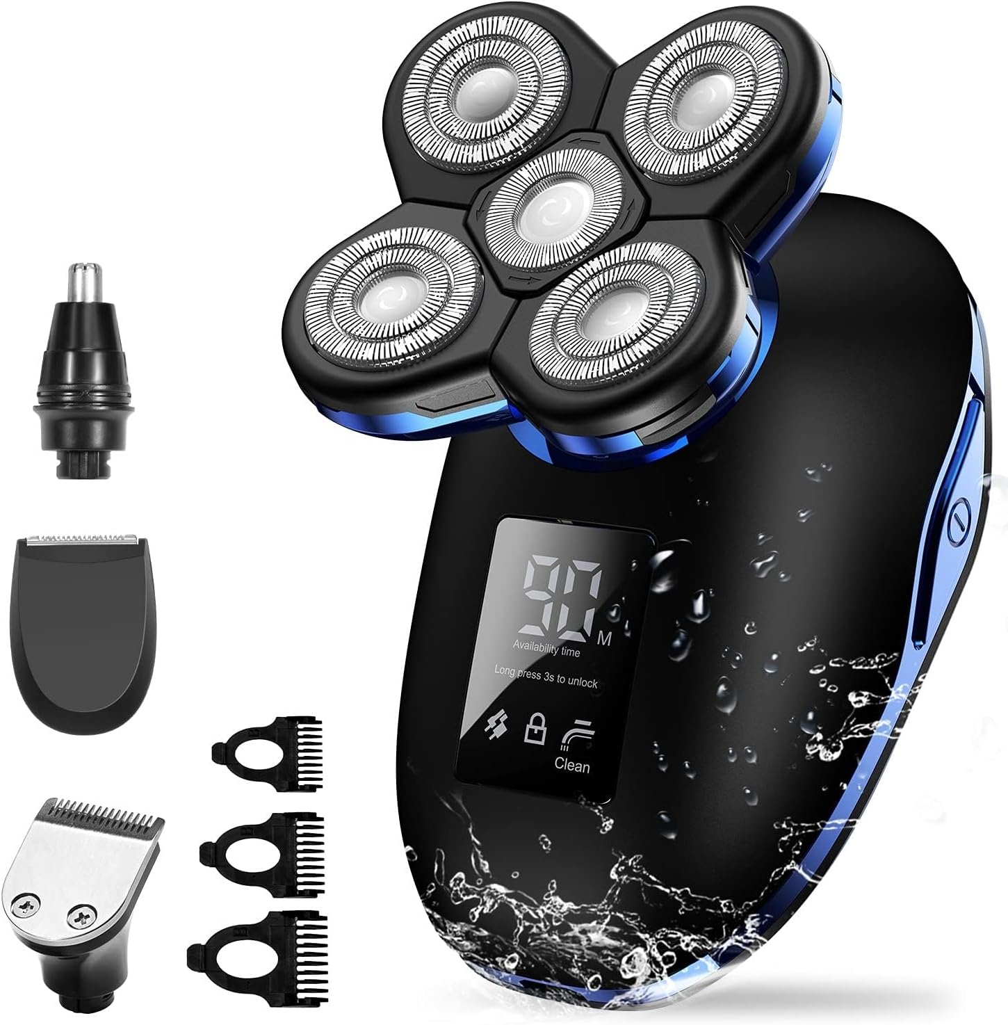 Amazon.com: Head Shavers for Bald Men, 5in1 Digital Display Wet Dry ...