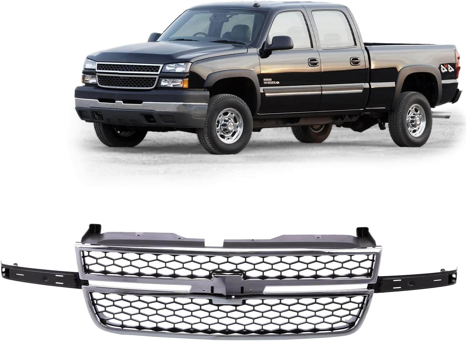 Amazon.com: DIBON AUTO Front Grille Assembly For Chevy Silverado 1500 ...