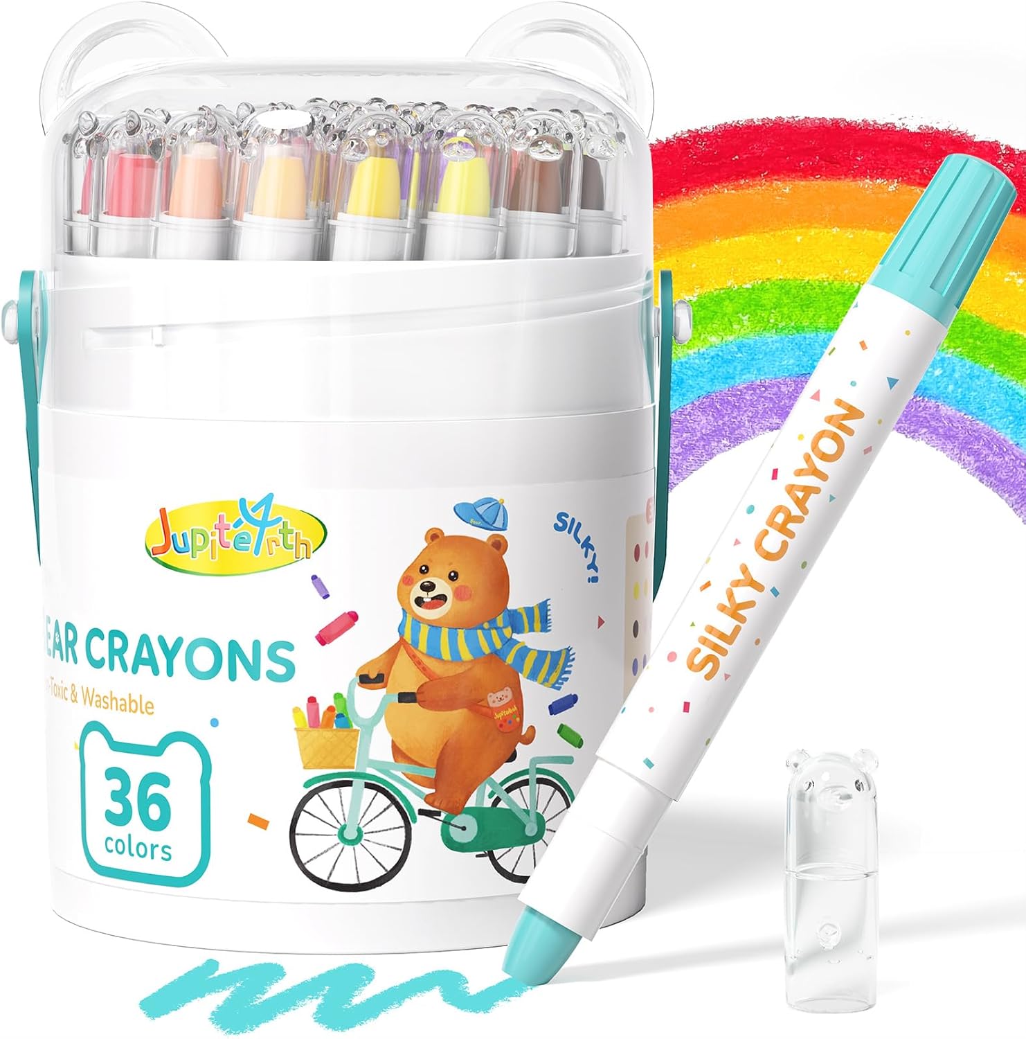 Amazon.com: JUPITEARTH 36 Color Twist Crayons for Toddlers 1-3 and Kids ...