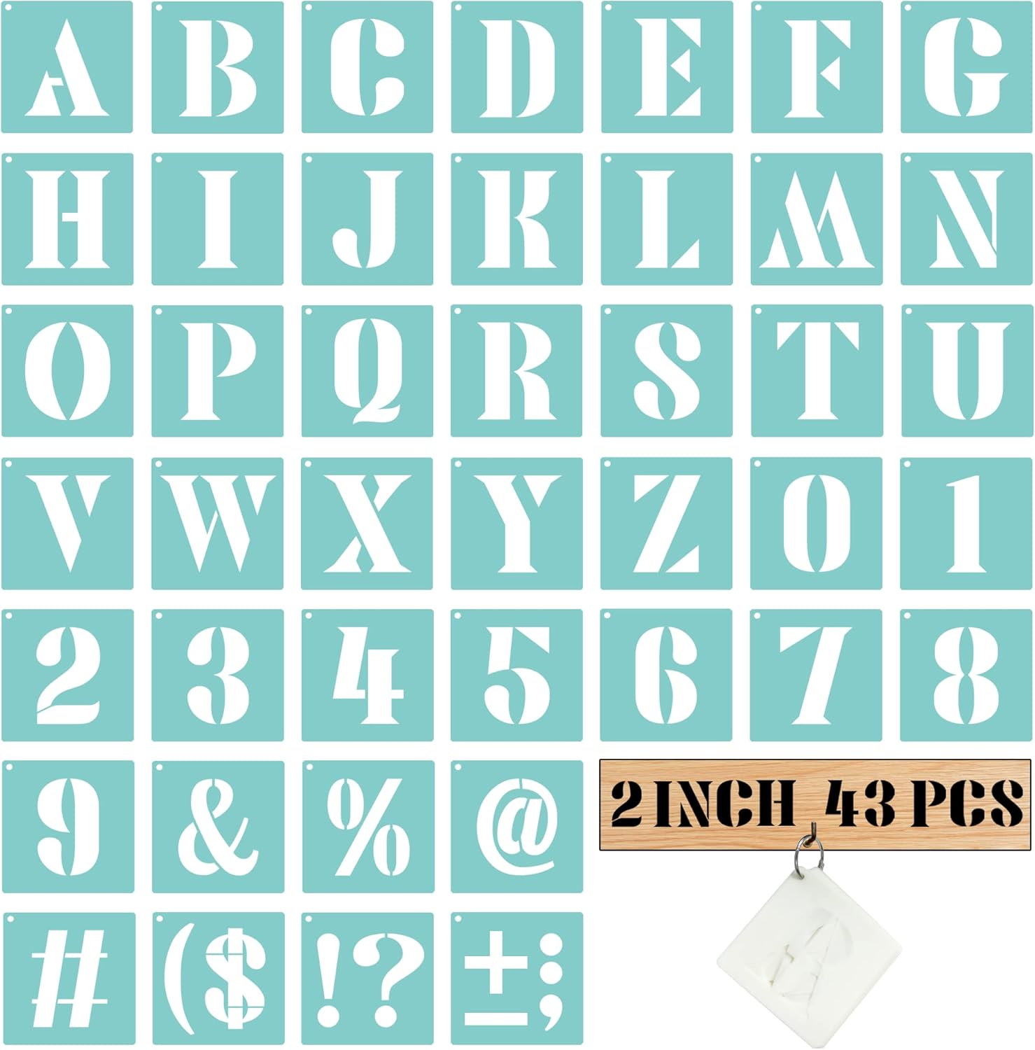 Amazon.com : Small Letter Stencils 2 Inch, 43 Pcs Letter and Number ...