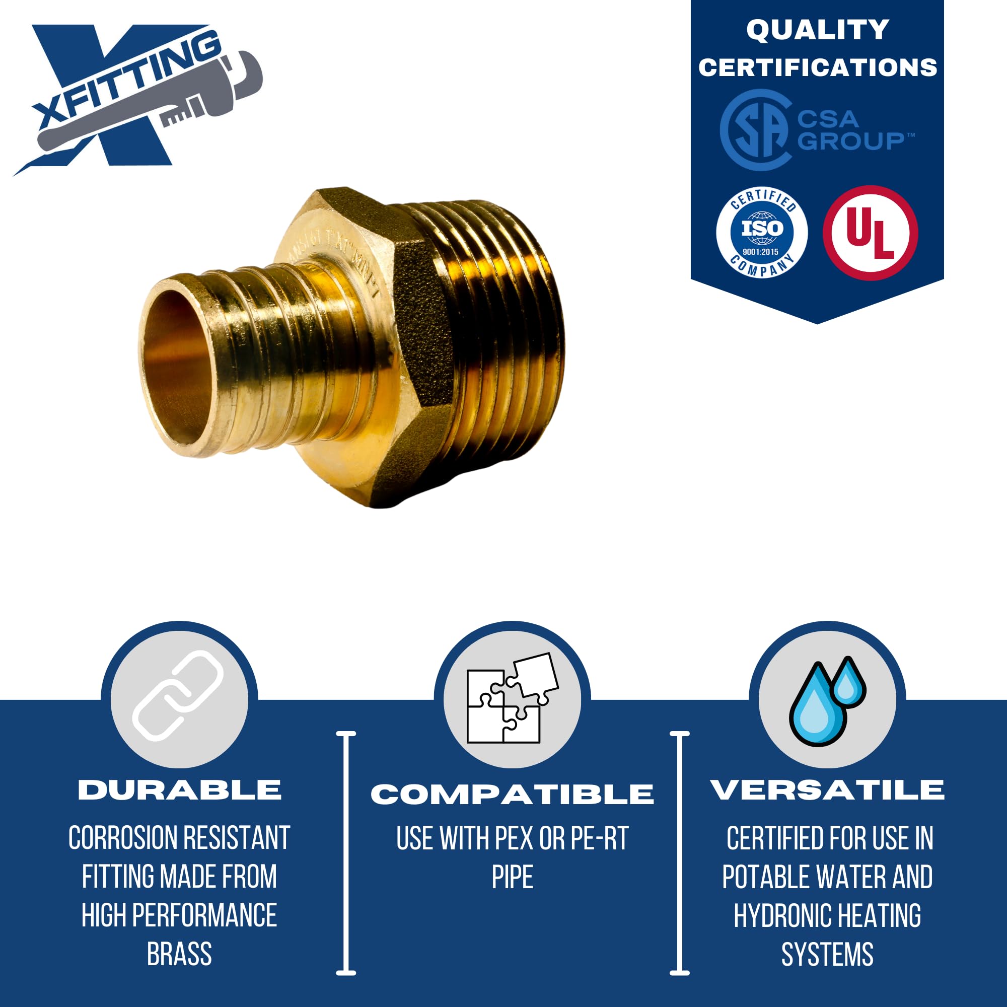 Snapklik.com : XFITTING 1 Inch Pex X 1 Inch Male NPT Adapter