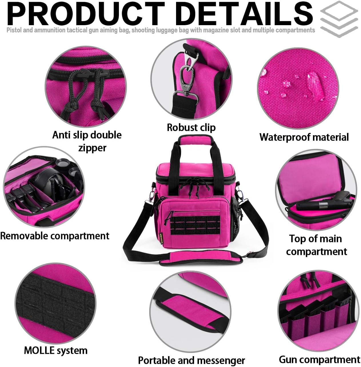 VEAGIA Tactical Range Bag,Pistol Case,Soft Gun Case Range Bags For ...