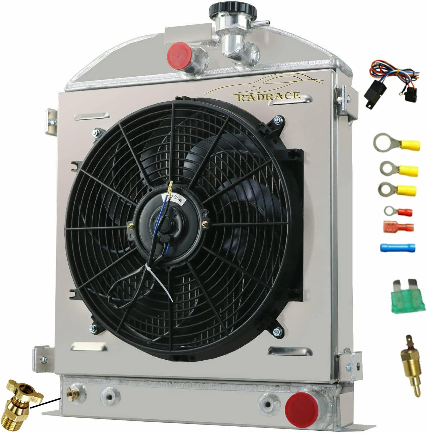 Buy RadRace Aluminum Radiator for 1935 1936 1939 1940 35 36 39 40 Ford ...