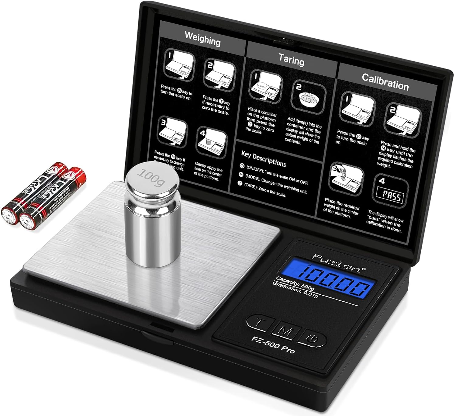 Fuzion Digital Pocket Scale .01 Gram Accuracy, 500g Digital Gram Scales ...