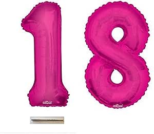 Amazon.com: Valueballoon Pink Number 18 33” Balloon Birthday Party ...