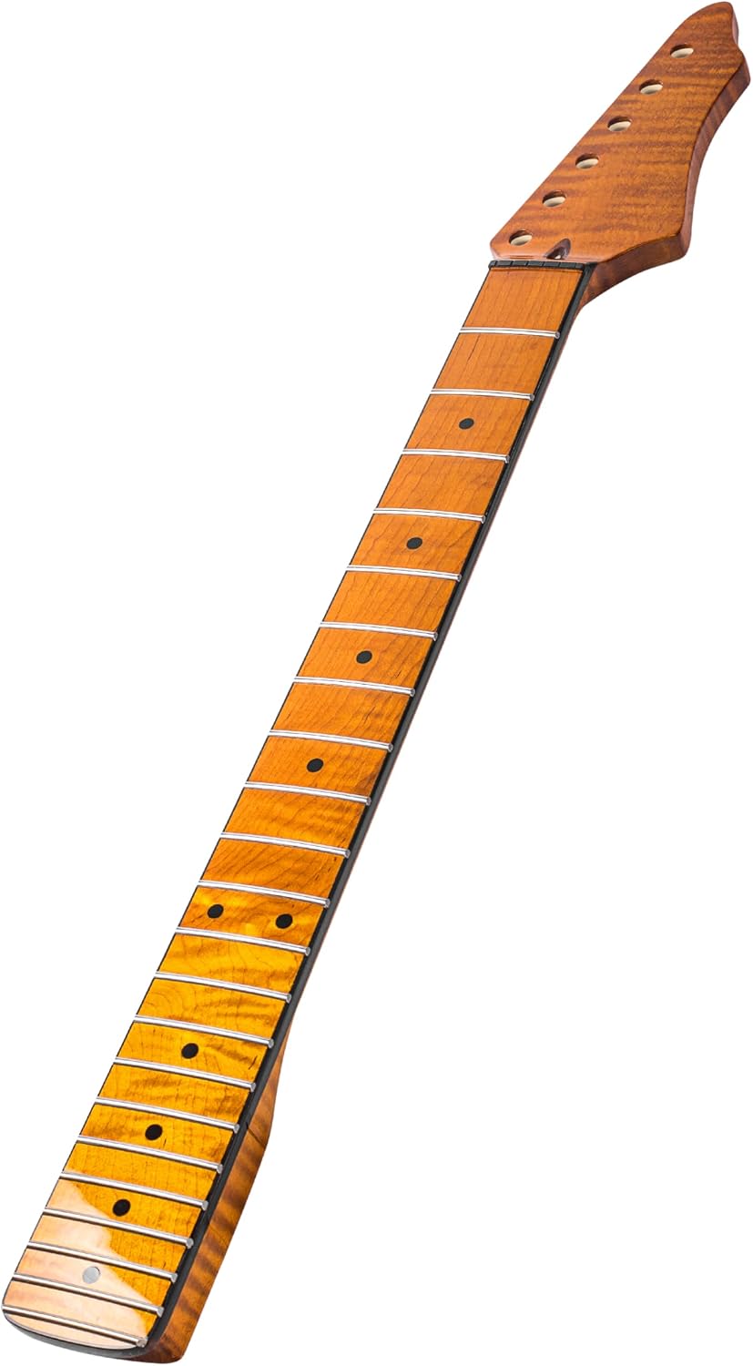 Amazon.com: Roasted Electric Guitar Neck, 25.5 inch Scale, C-Shaped ...
