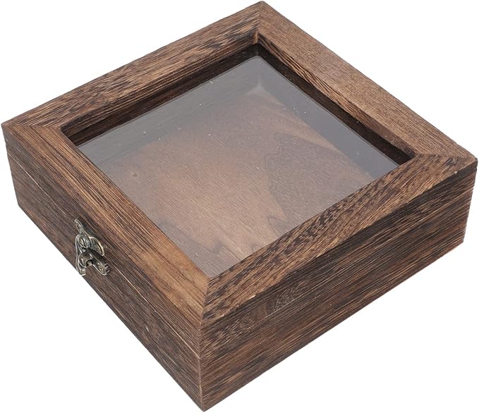 NUOBESTY Wooden Jewelry Organizer Specimen Display Case Vintage Sample ...