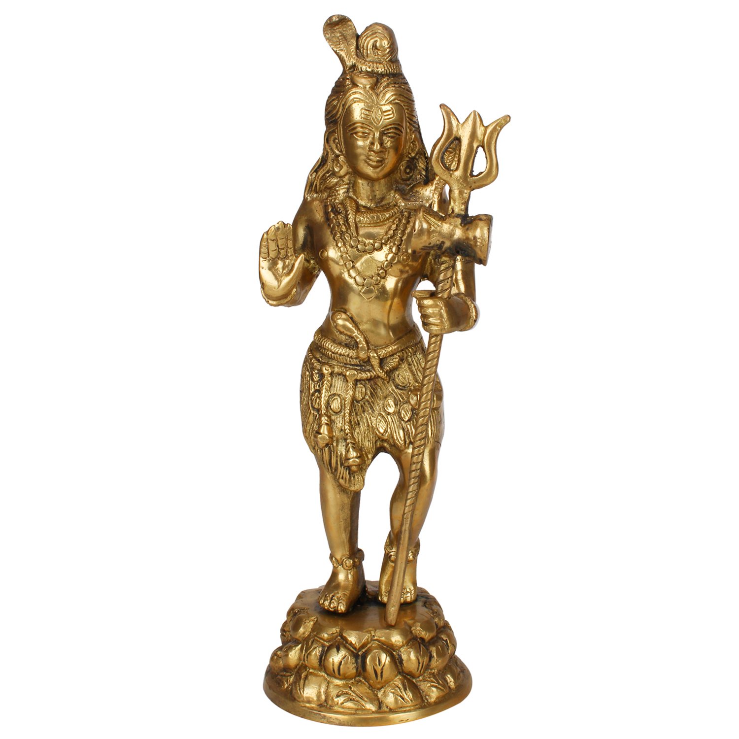 Kartique Brass Shiva Statue for Home Decor Holding Trishul | Large Size ...