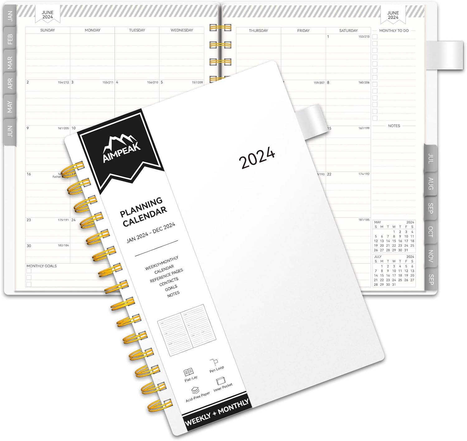 Planner 2024, 2024 Planner Weekly and Monthly, Jan. 2024 - Dec. 2024 ...