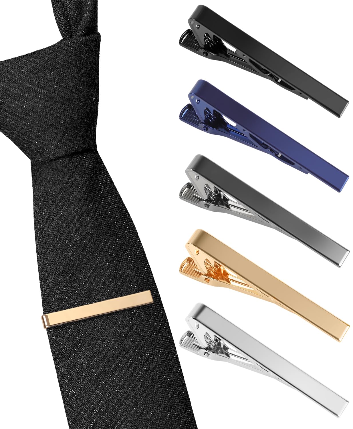 Snapklik.com : Vivinin 5P Tie Clips For Men, 5 Different Classic Tie ...