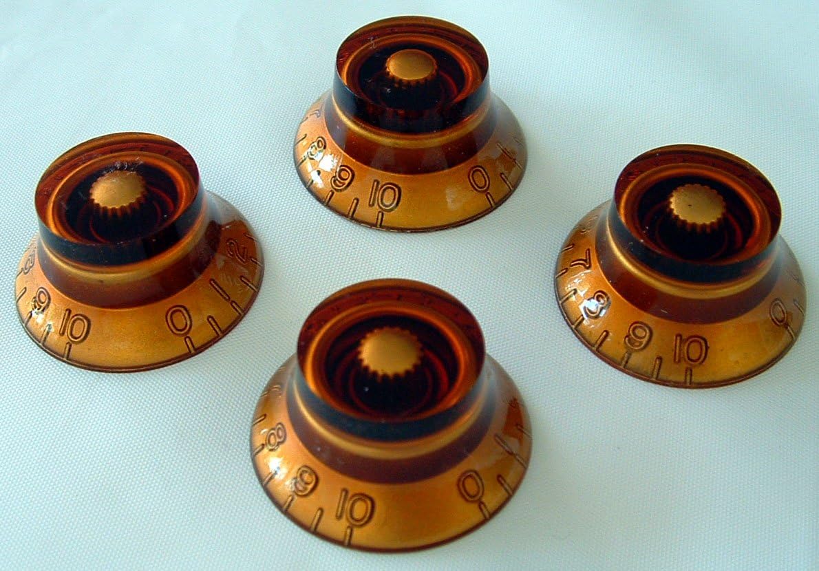Amazon.com: SET OF 4 AMBER BELL KNOBS FITS GIBSON LES PAUL : Musical ...