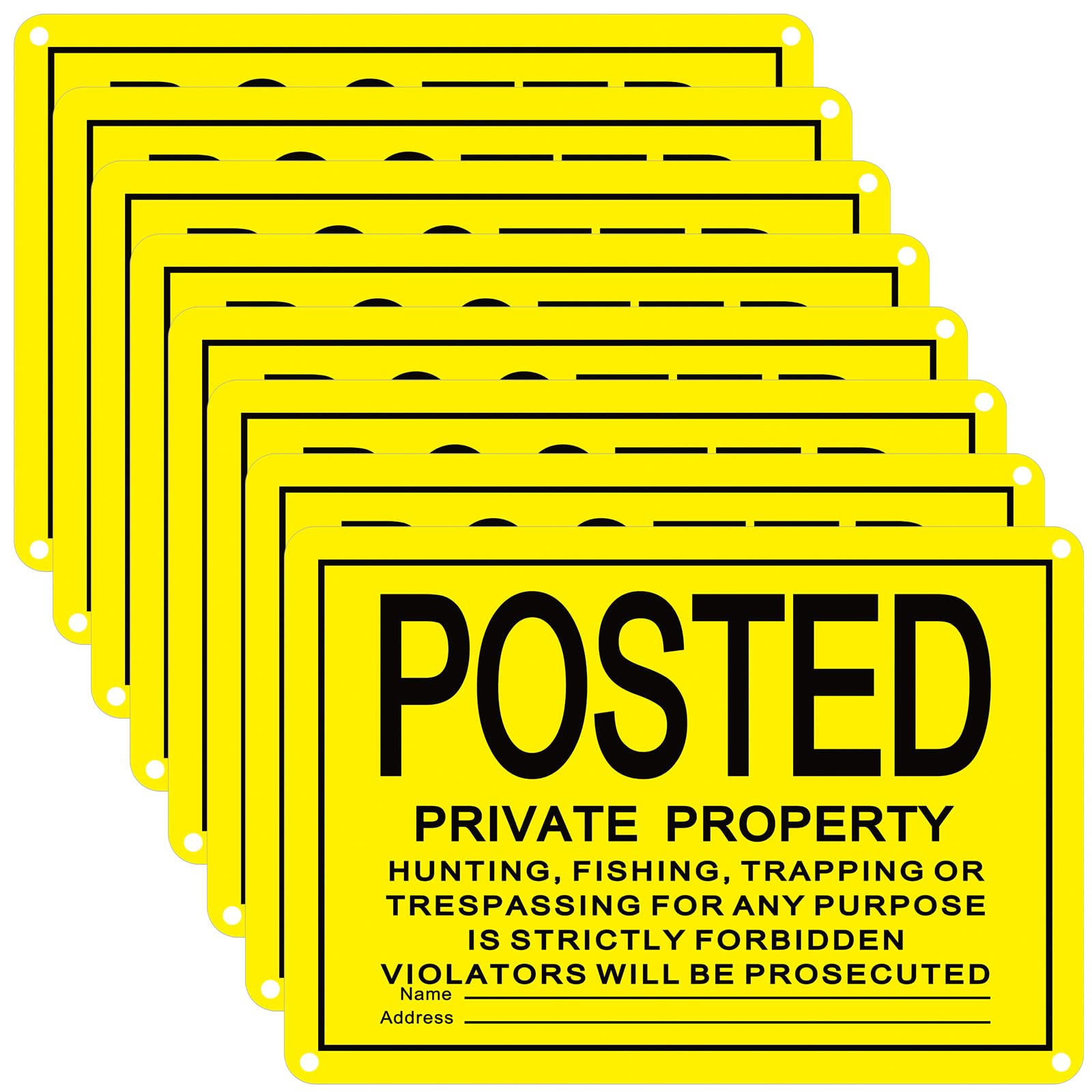 Amazon.com: Tandefio 8 Pcs Large No Trespassing Signs Private Property ...
