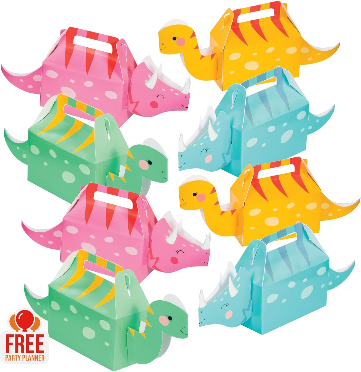 Amazon.com: Creative Converting Girl Dino Party Boxes - 8 Count ...