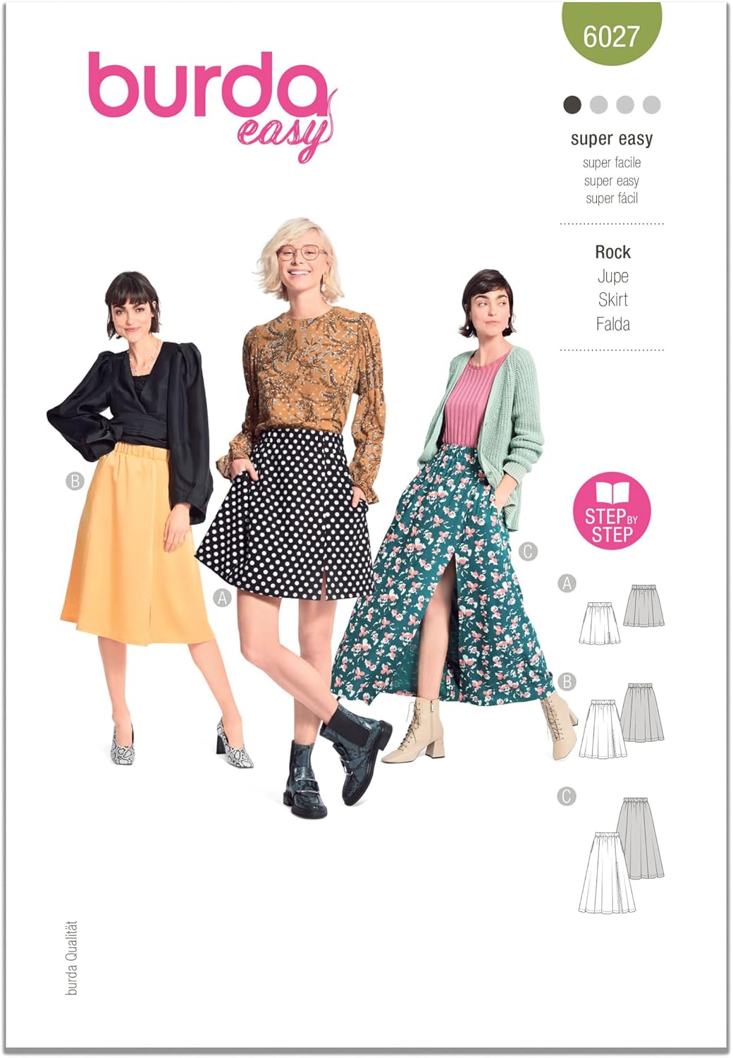 Amazon.com: Burda Style X06027BURDA Misses' Flared Panel Skirt Sewing ...
