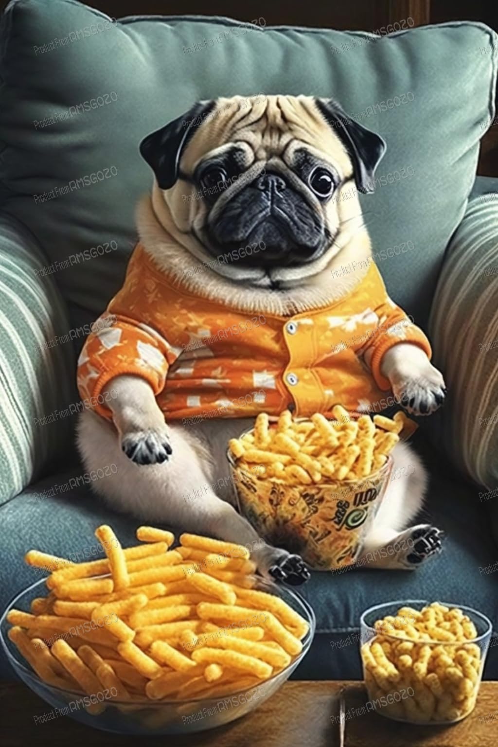 Amazon.com: 500 Piece Puzzles - Sofa Funny Pug - Fun Family 500 Piece ...
