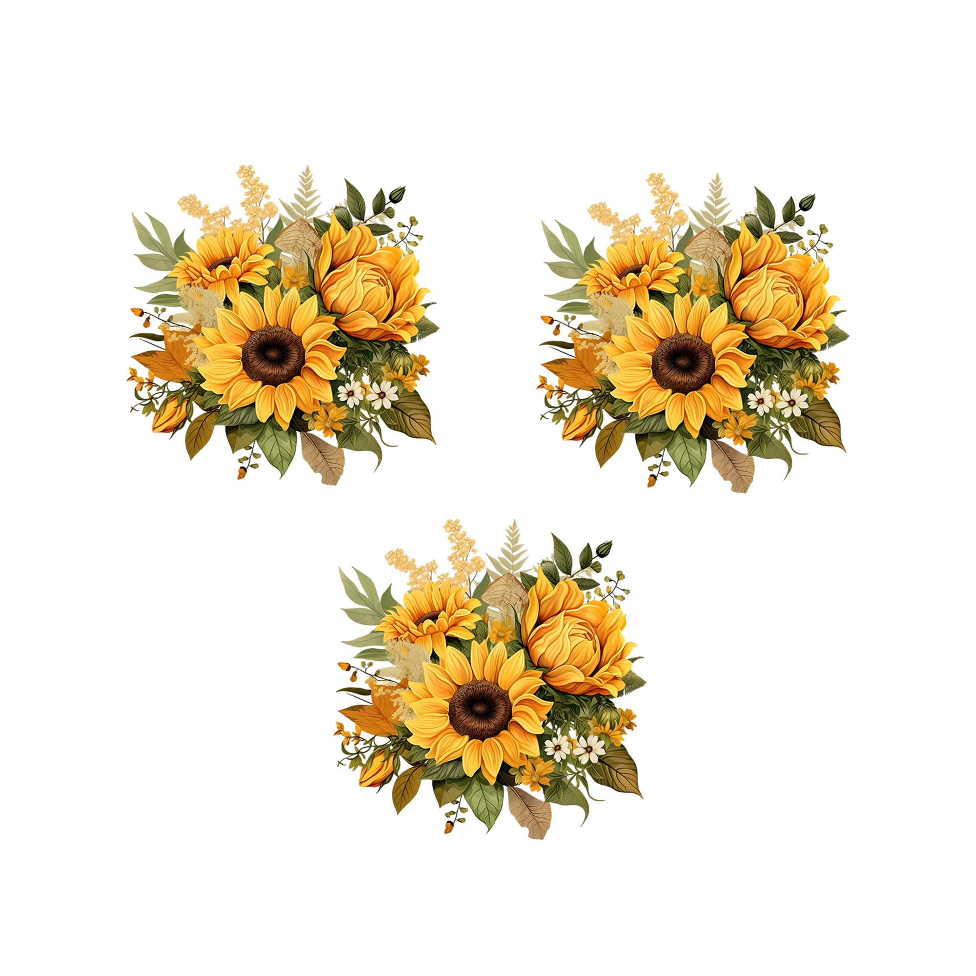 Amazon.com: Sunflower Stickers Pack of 3 Sunflower Wall Decor Sunflower ...