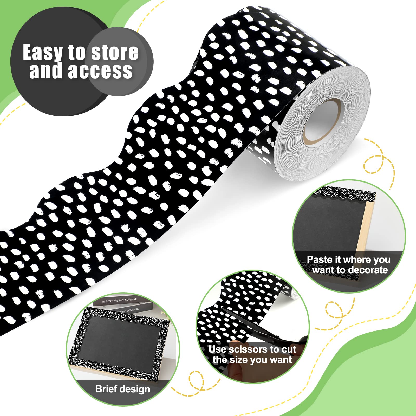 Snapklik.com : Zonon 65 Feet Bulletin Board Borders Black And White ...